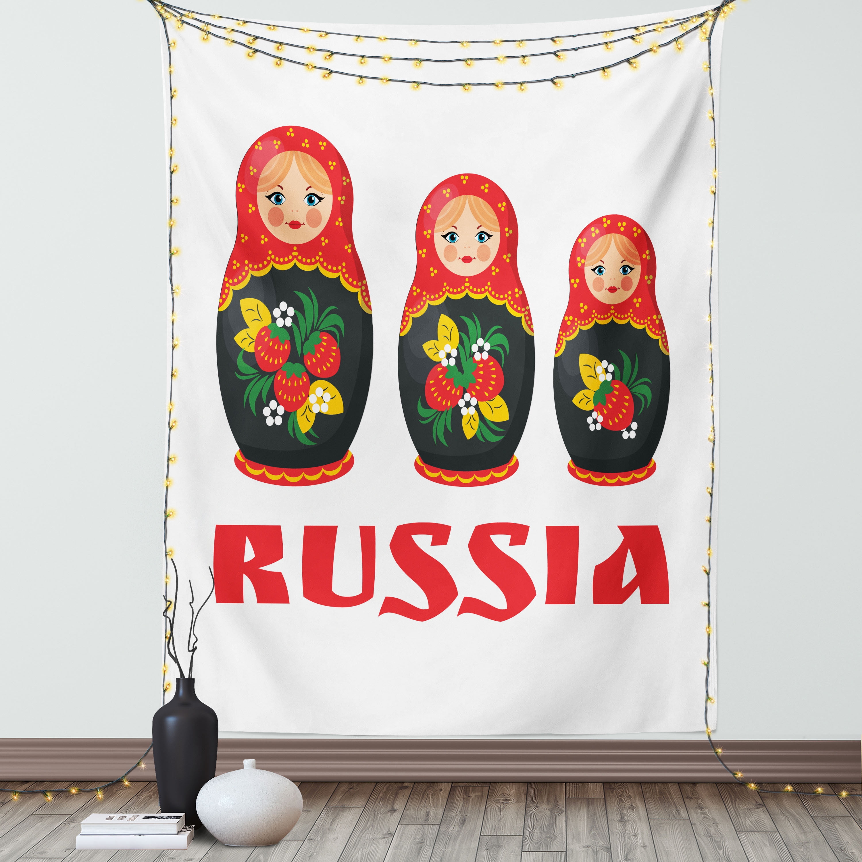 Russian Tapestry, Nesting Matryoshka Dolls Trademark of Russia, Wall ...
