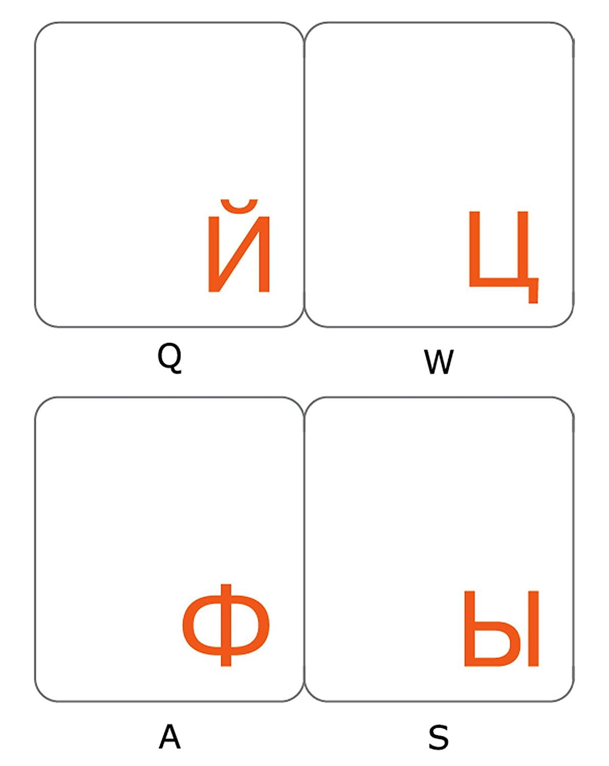 Russian Transparent Language Keyboard Stickers Orange Letters - Walmart.com