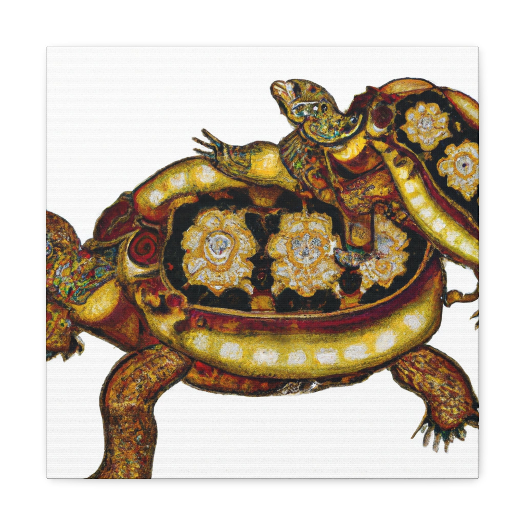 Russian Turtle in Bloom - Canvas - Walmart.com