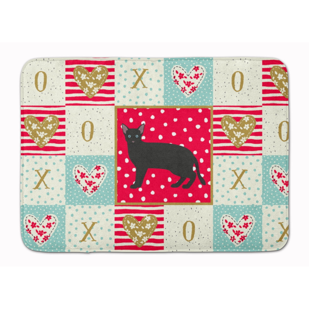Russian White Black 1 Cat Love Machine Washable Memory Foam Mat Red ...