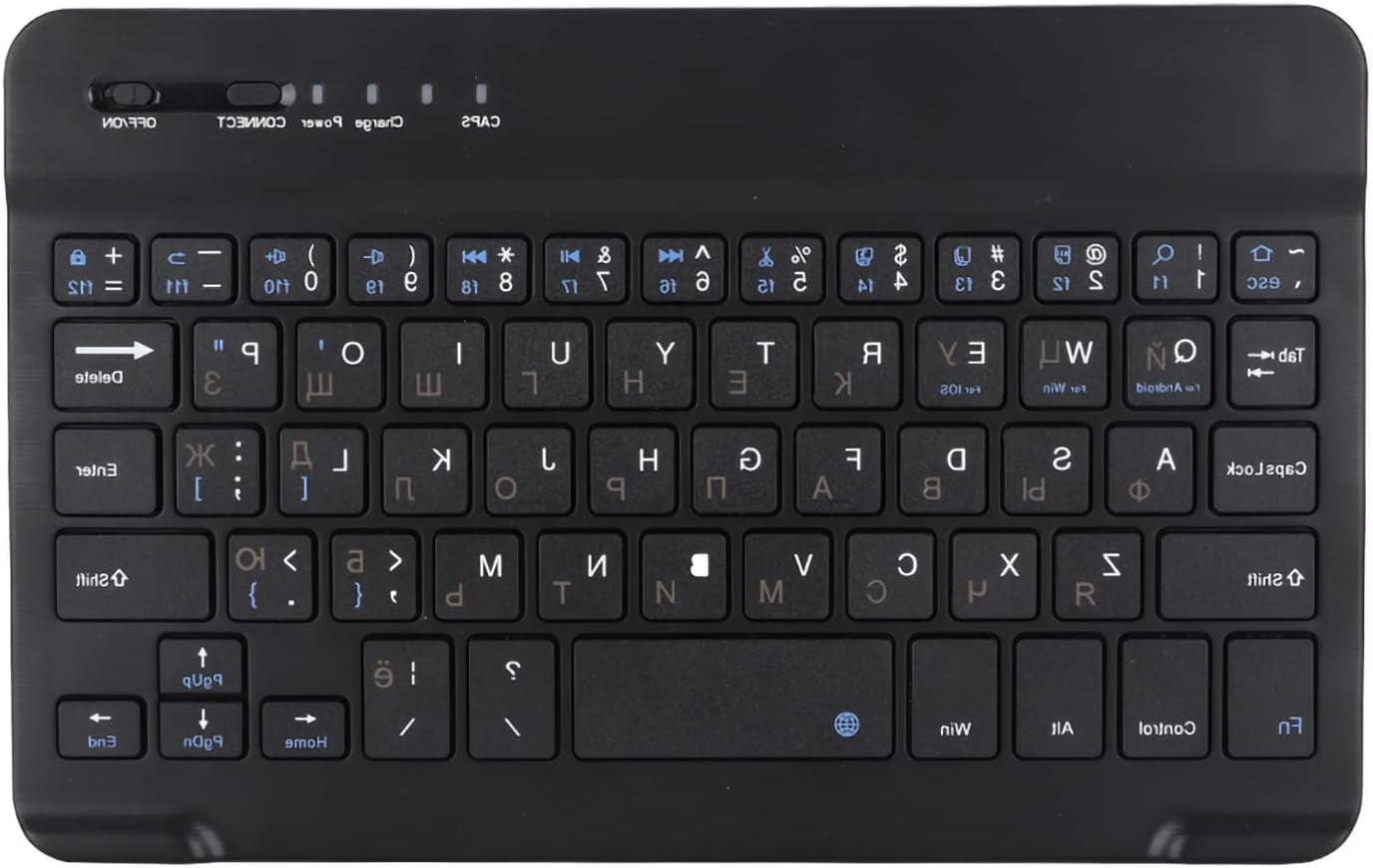 Russian Wireless Keyboard,7 Inch Portable Ultrathin Ergonomic Keyboard ...