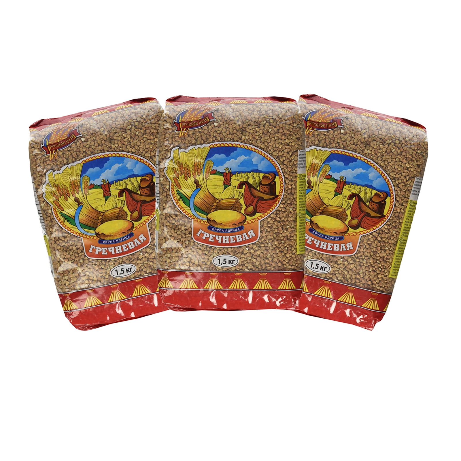 Russkoe Pole Buckwheat groats 53 oz/1500 grams 100% Whole grain Pack of ...