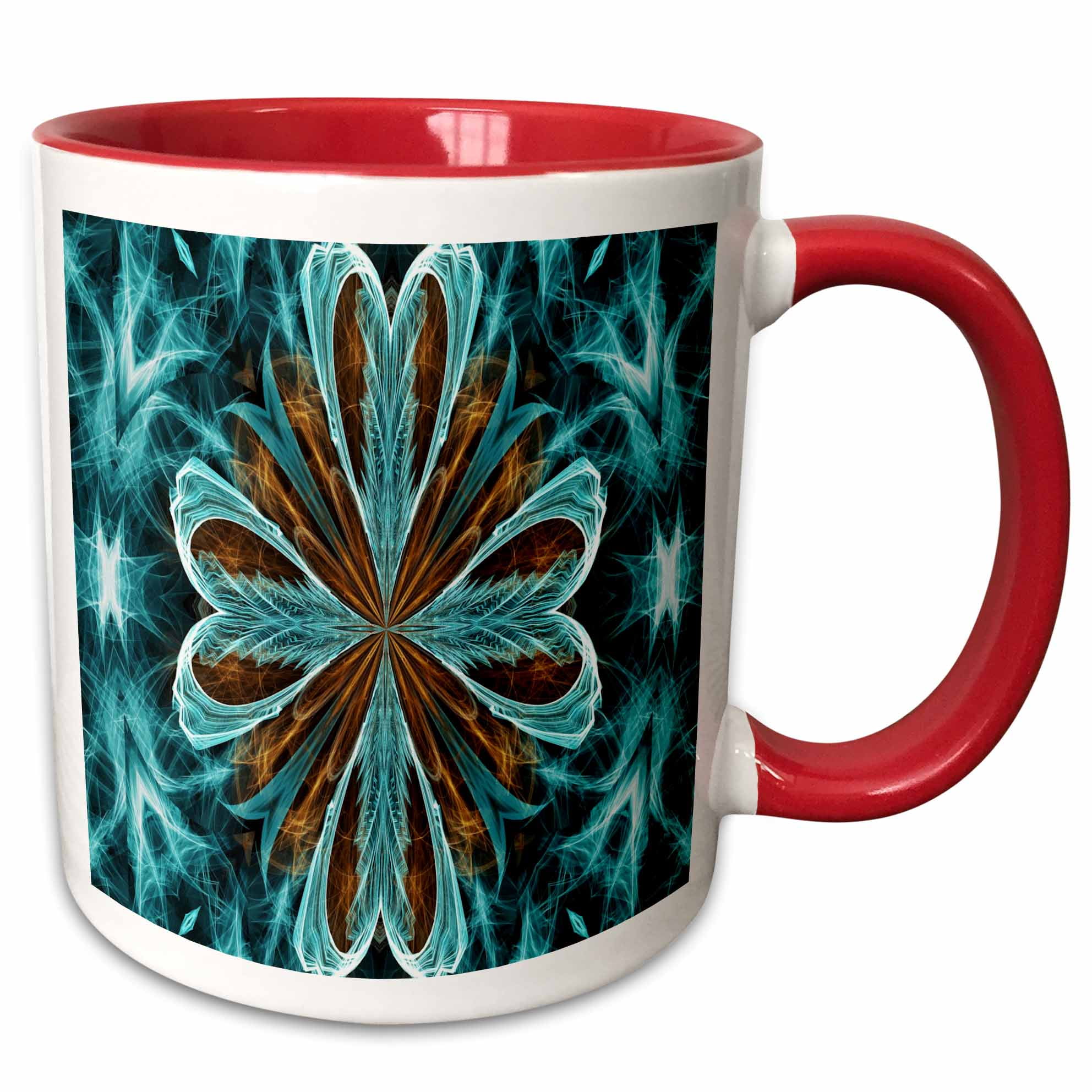 Rust And Teal Dreamscapes Design 4, 15oz Two-Tone Red Mug - Walmart.com