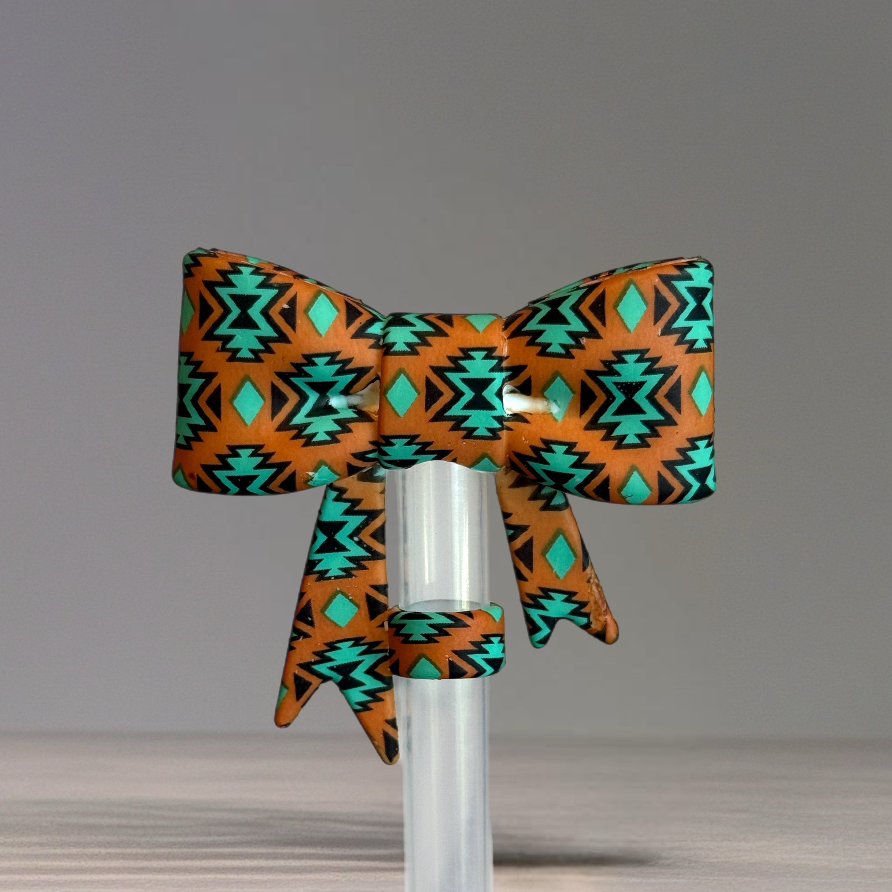 Rust Aztec 3D Bow Straw Topper - Walmart Business Supplies