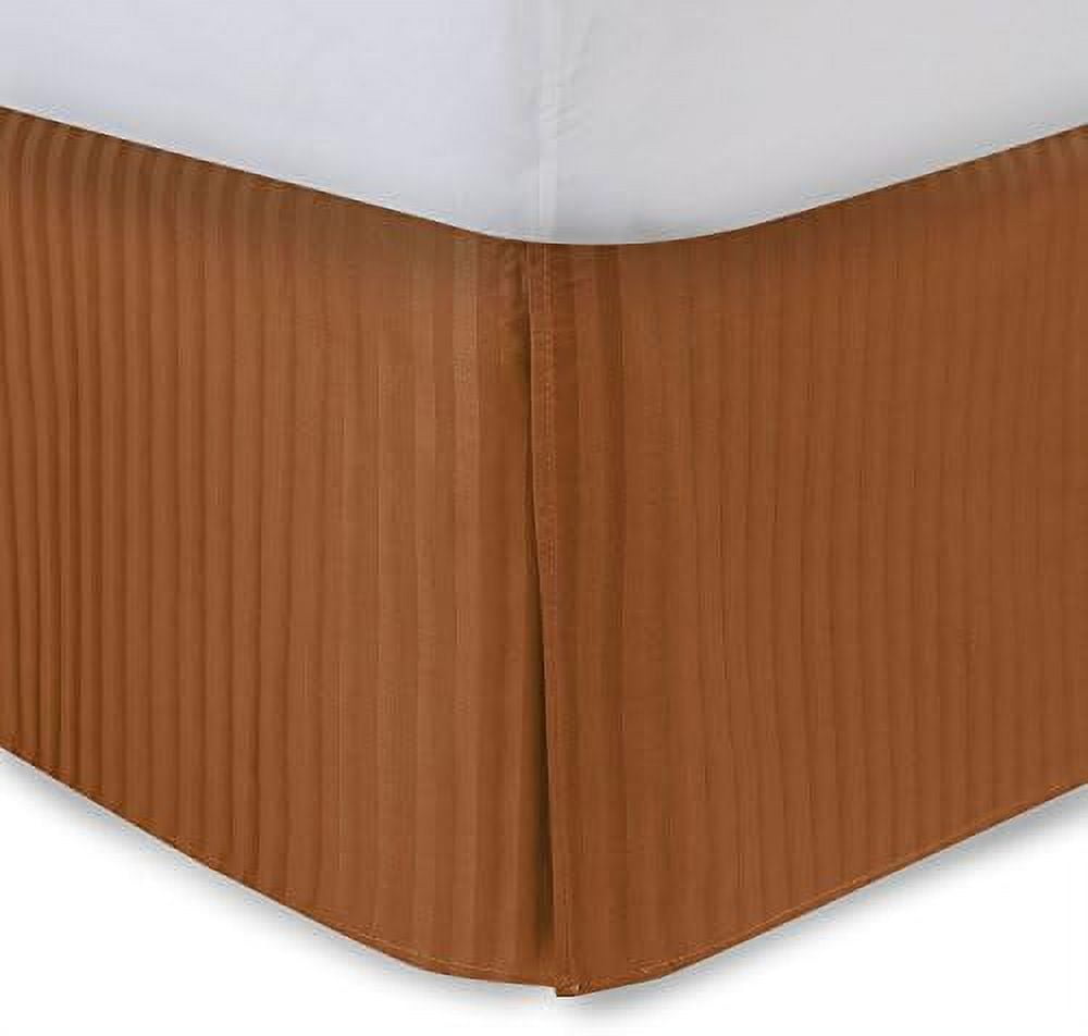 Rust Bed Full XL Bed 14 Inch Drop, Tailored / Pleated Striped Bed, Dust ...