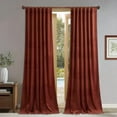 Rust Bedroom Window Drapes, Back Tab Velvet Curtains 90 inches Long ...