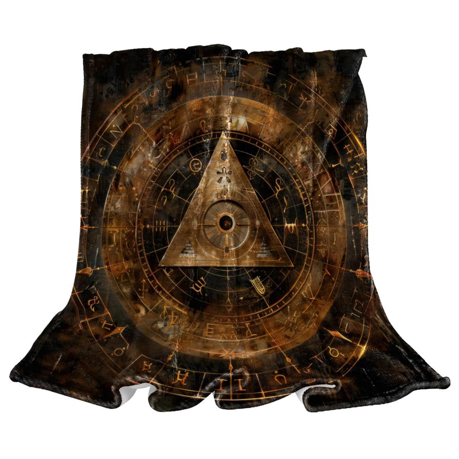 Rust Bill Cipher Wheel Zodiac Plush Throw Blanket for Couch 59" x 79 ...