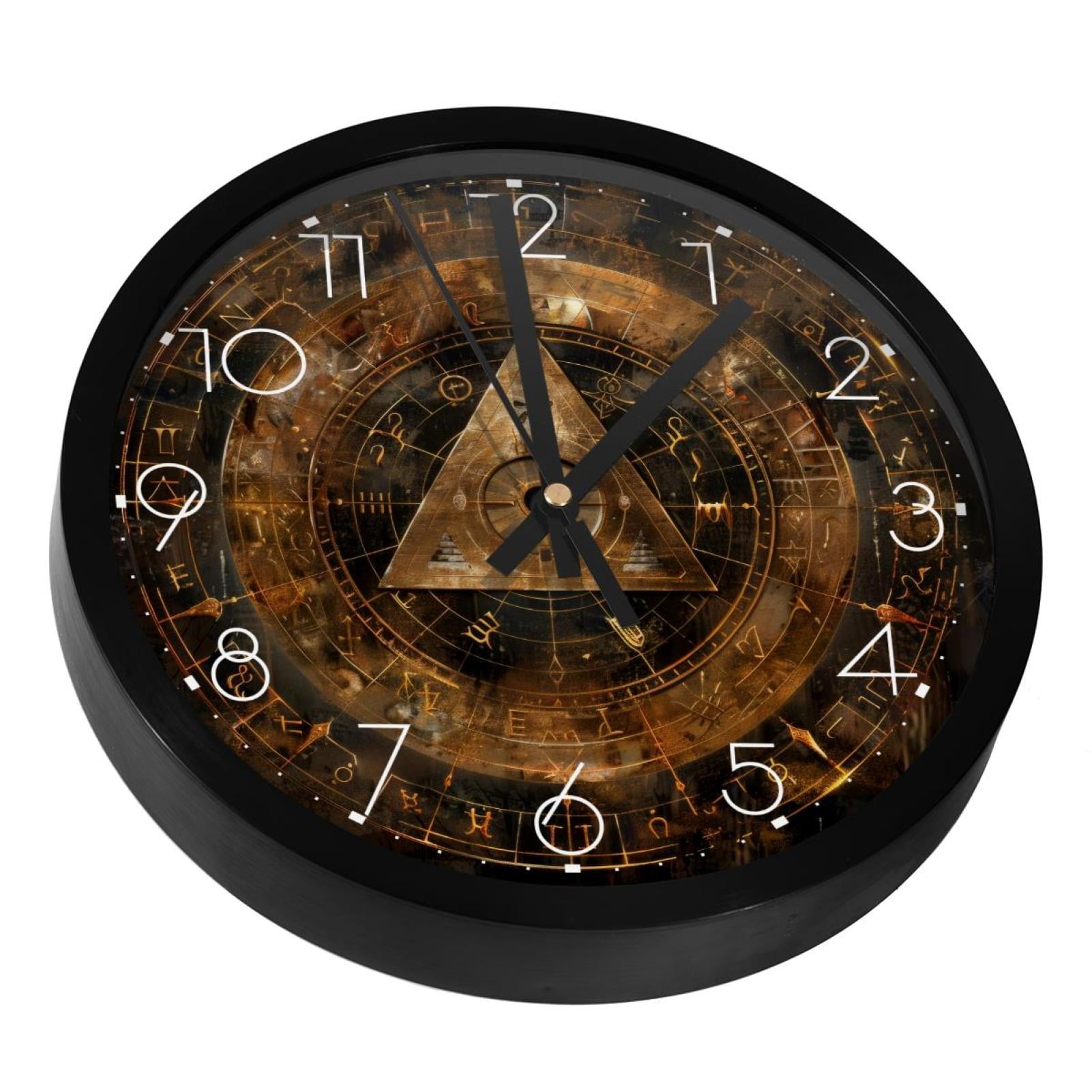 Rust Bill Cipher Wheel Zodiac Silent Wall Clock, Non Ticking Battery Operated 9.8 Inch Wall ...