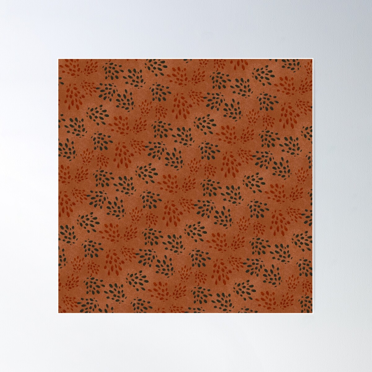 Rust Bohemian Pattern Poster Wall Art, Modern Wall Decor For Living ...