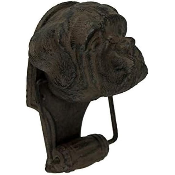 Rust Brown Cast Iron St. Bernard Dog and Barrel Door Knocker$$Tools ...