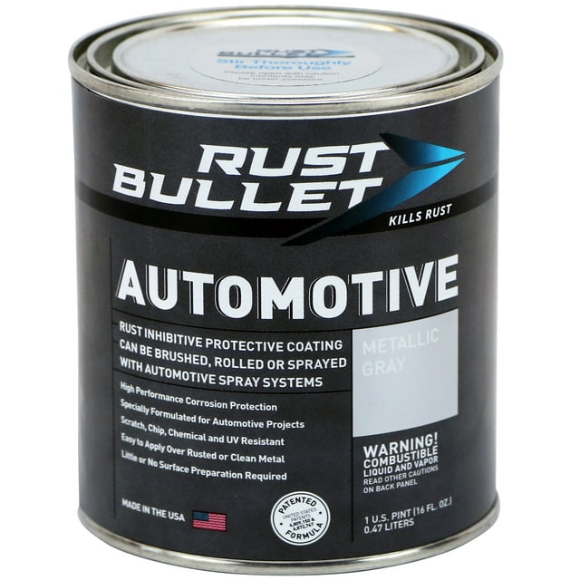 Rust Bullet - Automotive Rust Inhibitor Rust Paint - Pint Metallic Gray ...