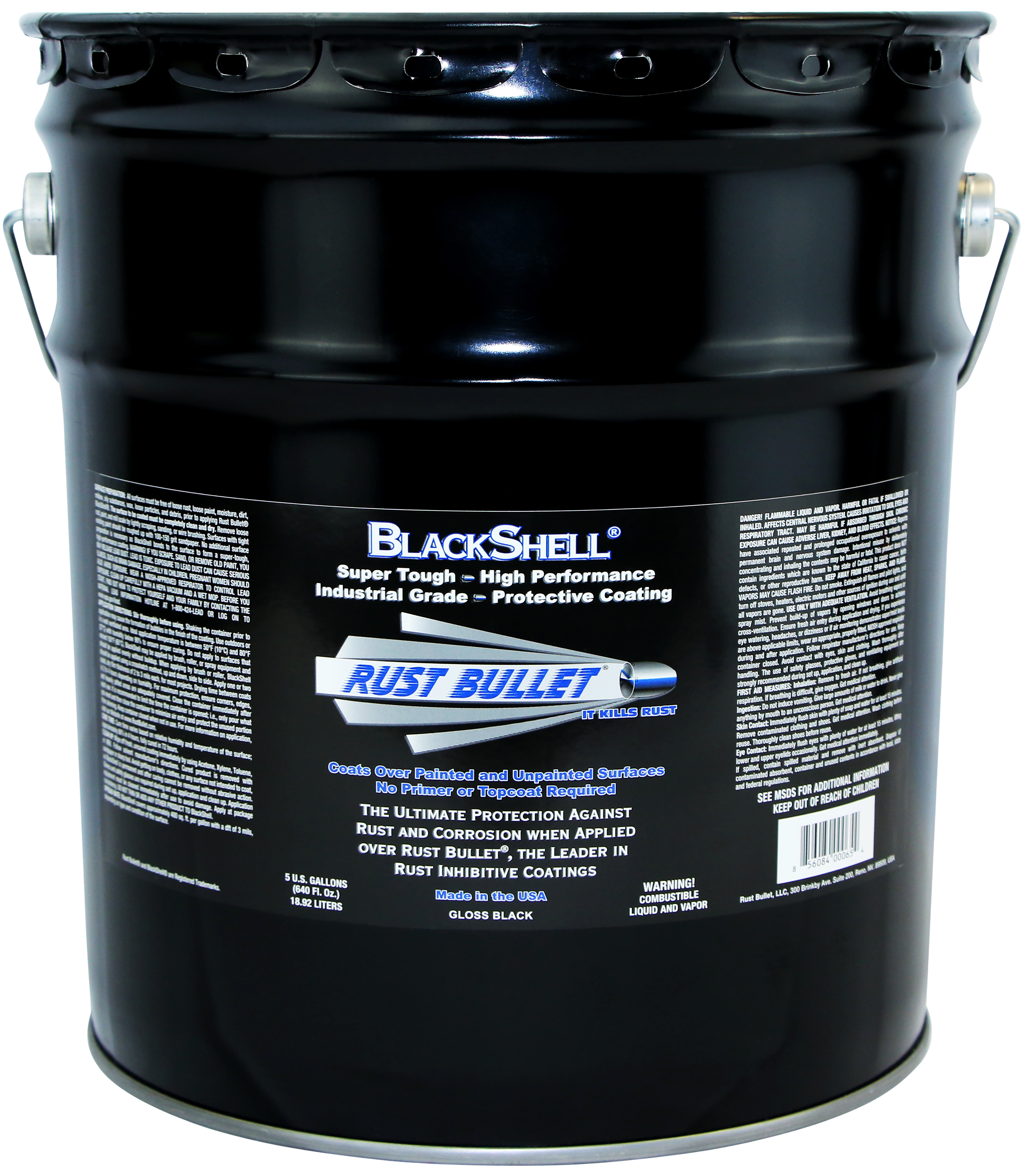 Rust Bullet - BlackShell Gloss Black Protective Coating and Topcoat- 5 ...