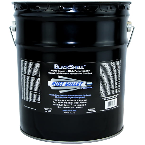 Rust Bullet - BlackShell Gloss Black Protective Coating and Topcoat- 5 ...
