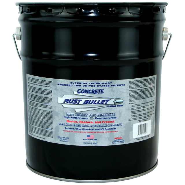 Rust Bullet - For Concrete Protective Floor Coating - 5 Gallon Pail ...