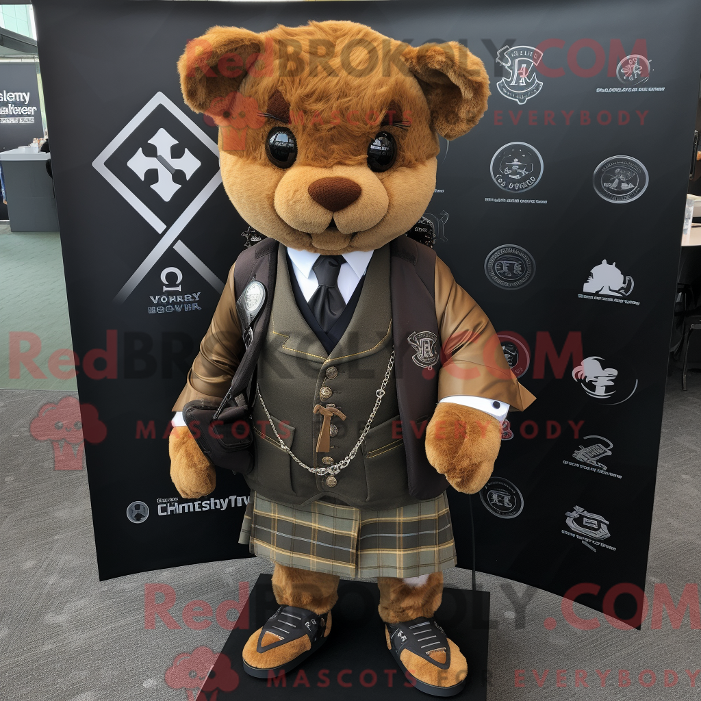 Rust Celtic Cross REDBROKOLY mascot costume character dressed with a ...