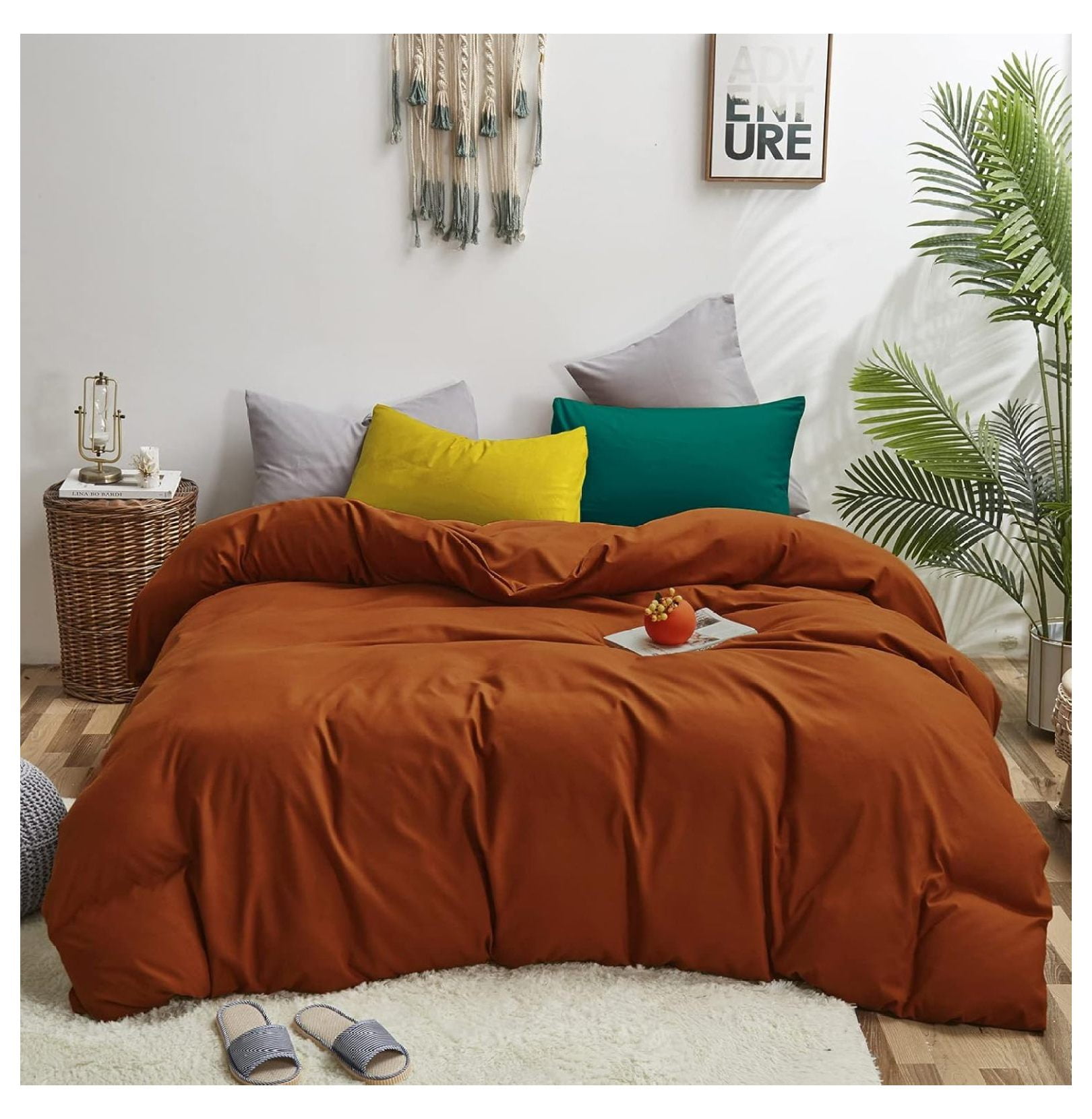 Rust Comforter Set California King Burnt Orange Bedding Comforter Set ...
