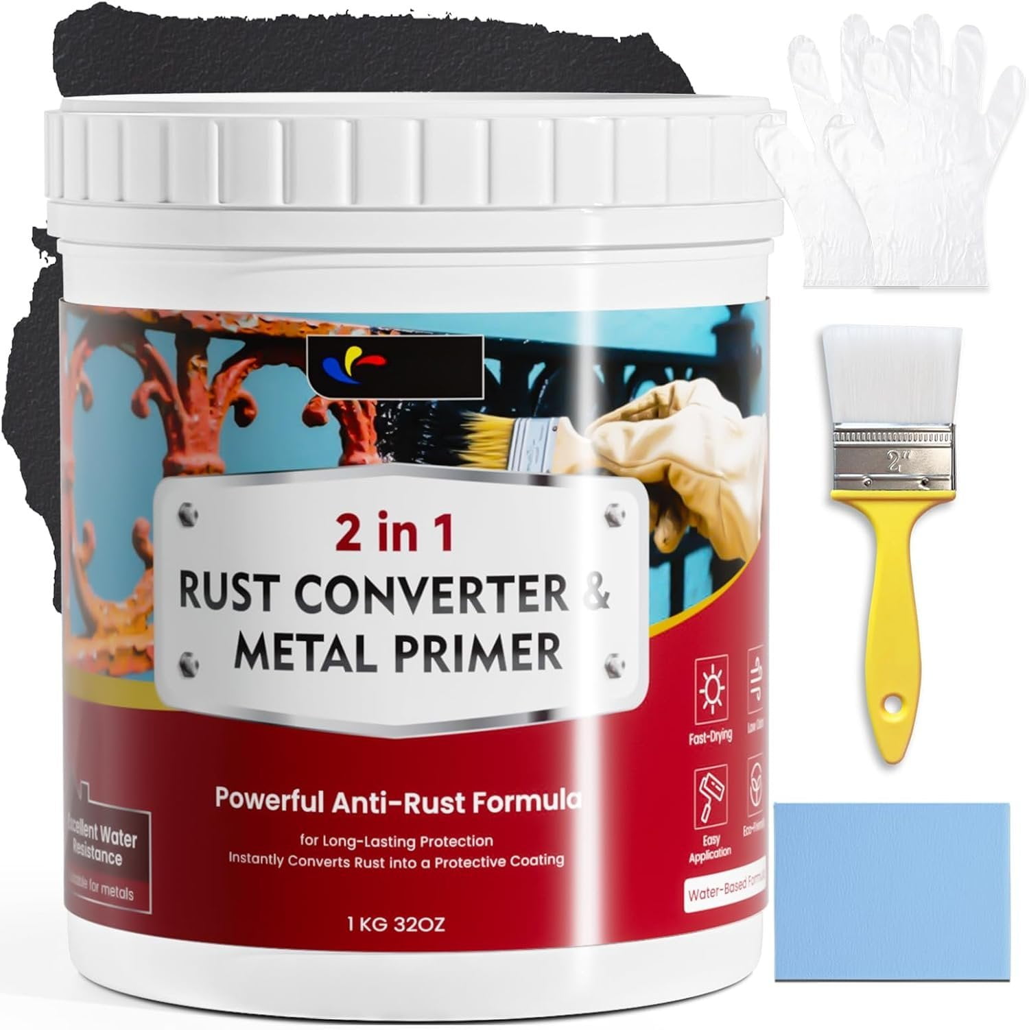 Rust Converter for , 2 in 1 Rust Converter and Primer, Converts Rust to ...