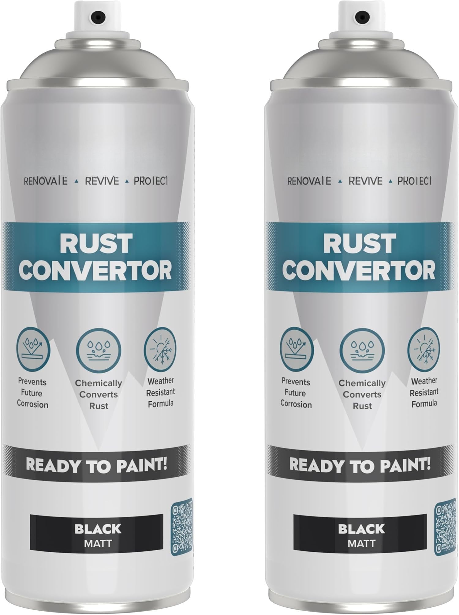 Rust Converter - 2 x 17 Fl Oz| Matte Black | Effective Rust Converter ...