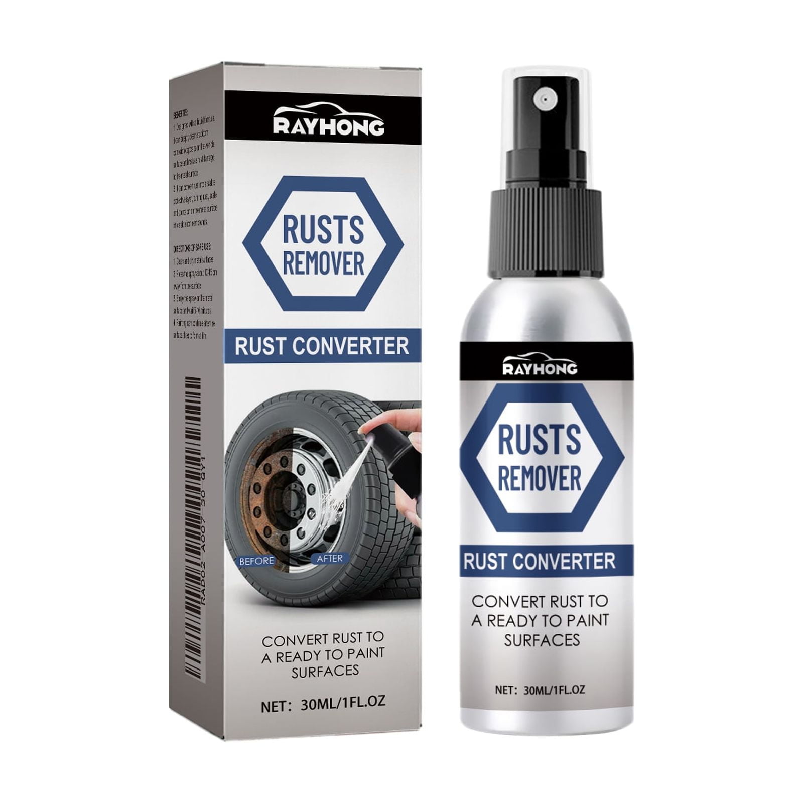 Rust Converter and Protective Spray for Automotive Parts, Cleans Wheels ...