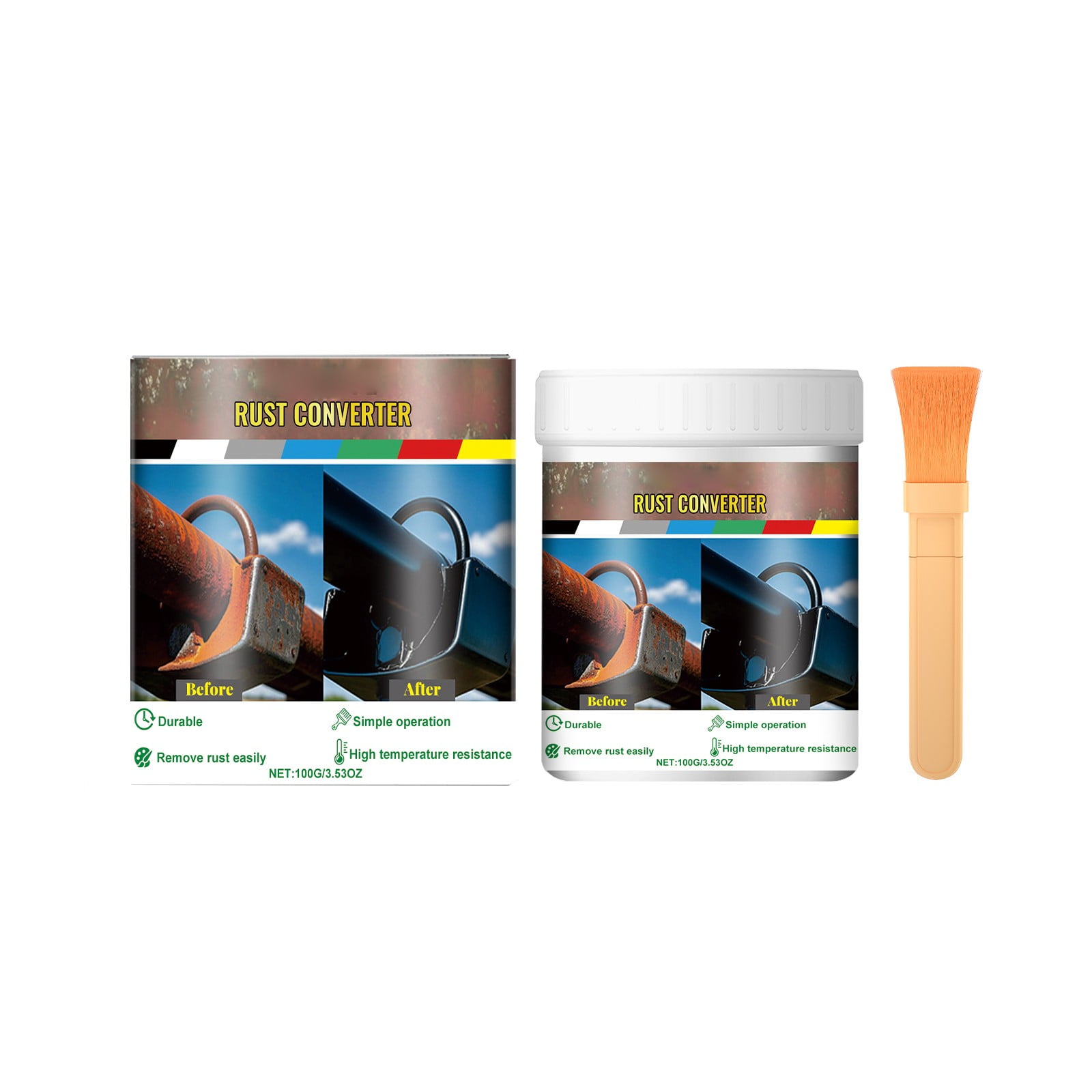 Rust Converter with Brush Applicator, 16.9 oz Transform Rust into Protective Coating, Easy ...