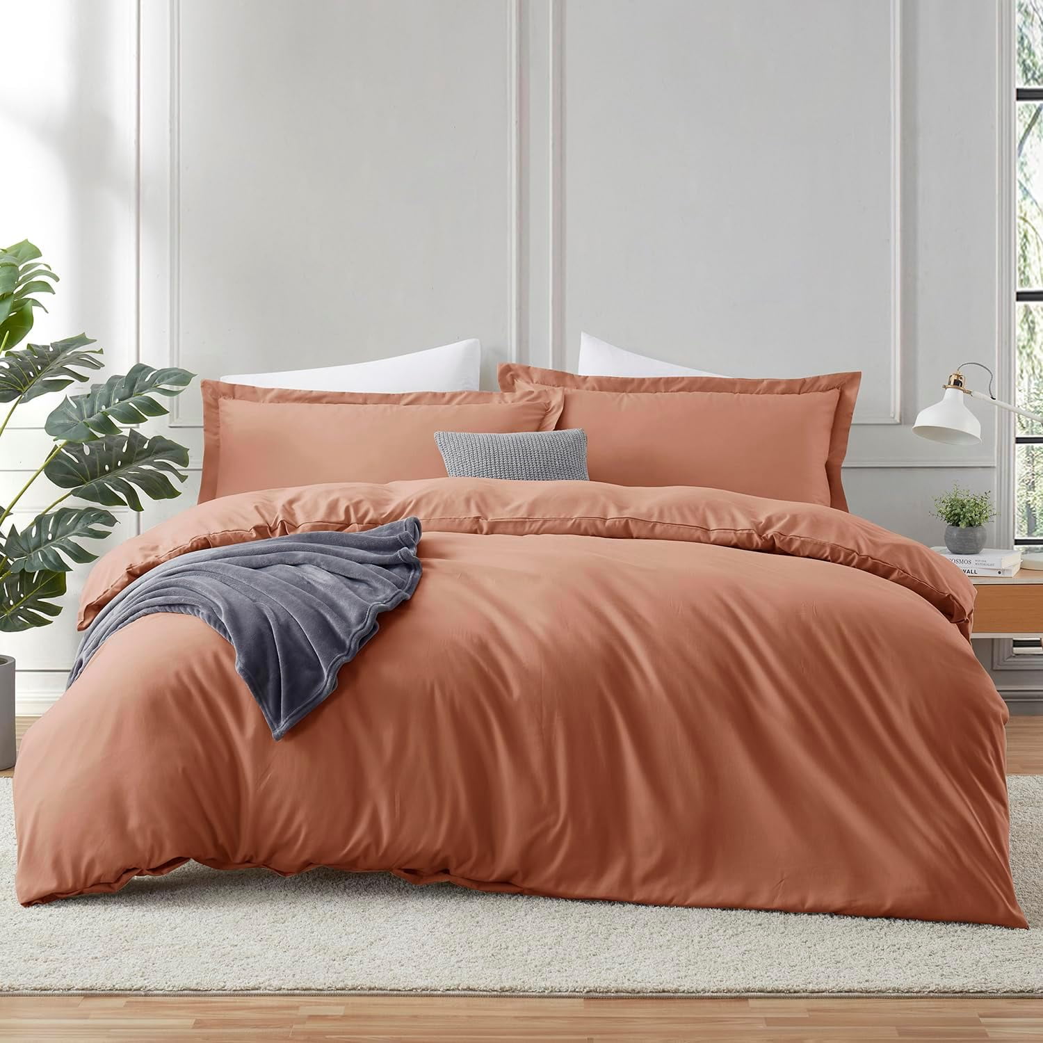 Rust Duvet Cover Set - Full Size, Soft Double Brushed Comforters with ...