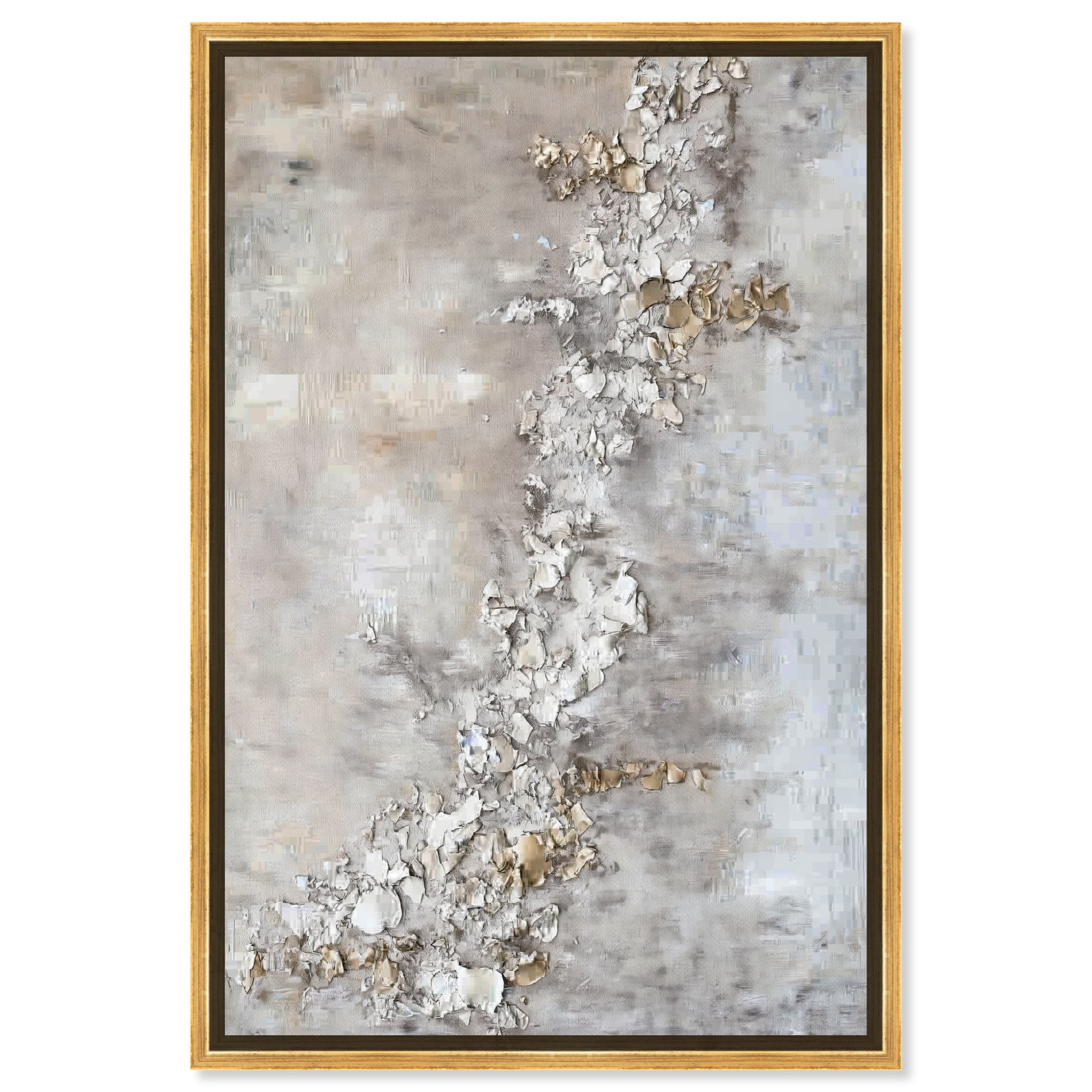 Rust Fragment Canvas Elegant Gold Abstract by Art Remedy, Gold Frame ...