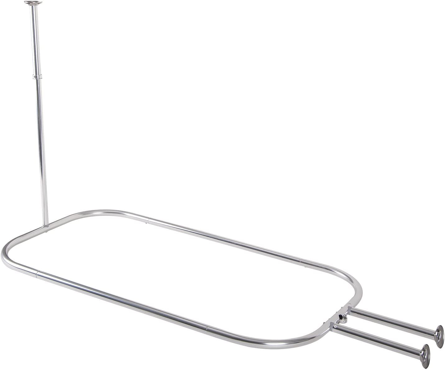 Rust Free Hoop Shower Rod for Claw Foot Tubs, Chrome - Walmart.com
