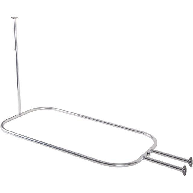 Rust Free Hoop Shower Rod for Claw Foot Tubs, Chrome - Walmart.com