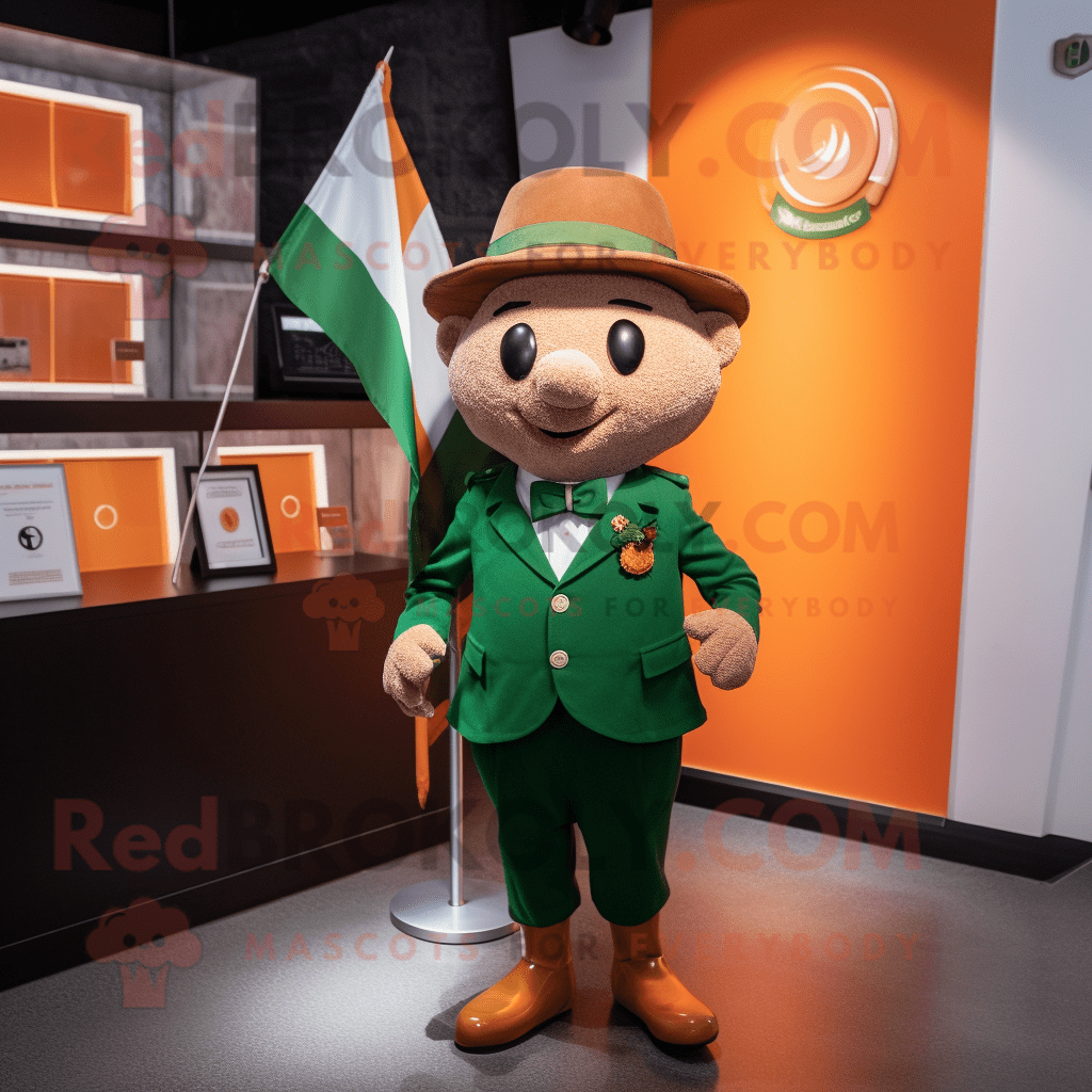 Rust Irish Flag REDBROKOLY mascot costume character dressed with a Suit ...