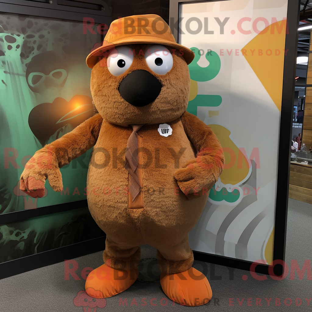 Rust Kiwi REDBROKOLY mascot costume character dressed with a Corduroy ...