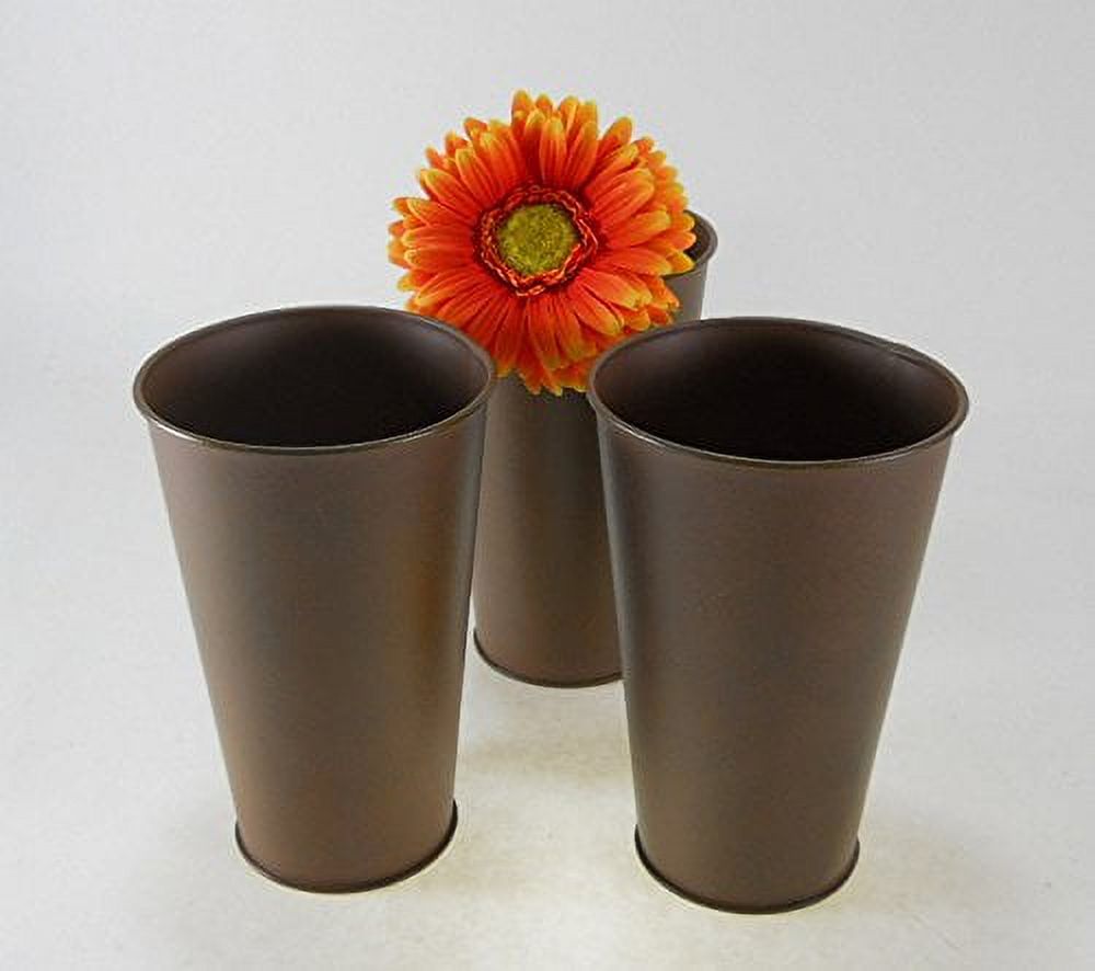 Rust Look Buckets 7" tall French style 3 pc Floral waterproof - Walmart.com