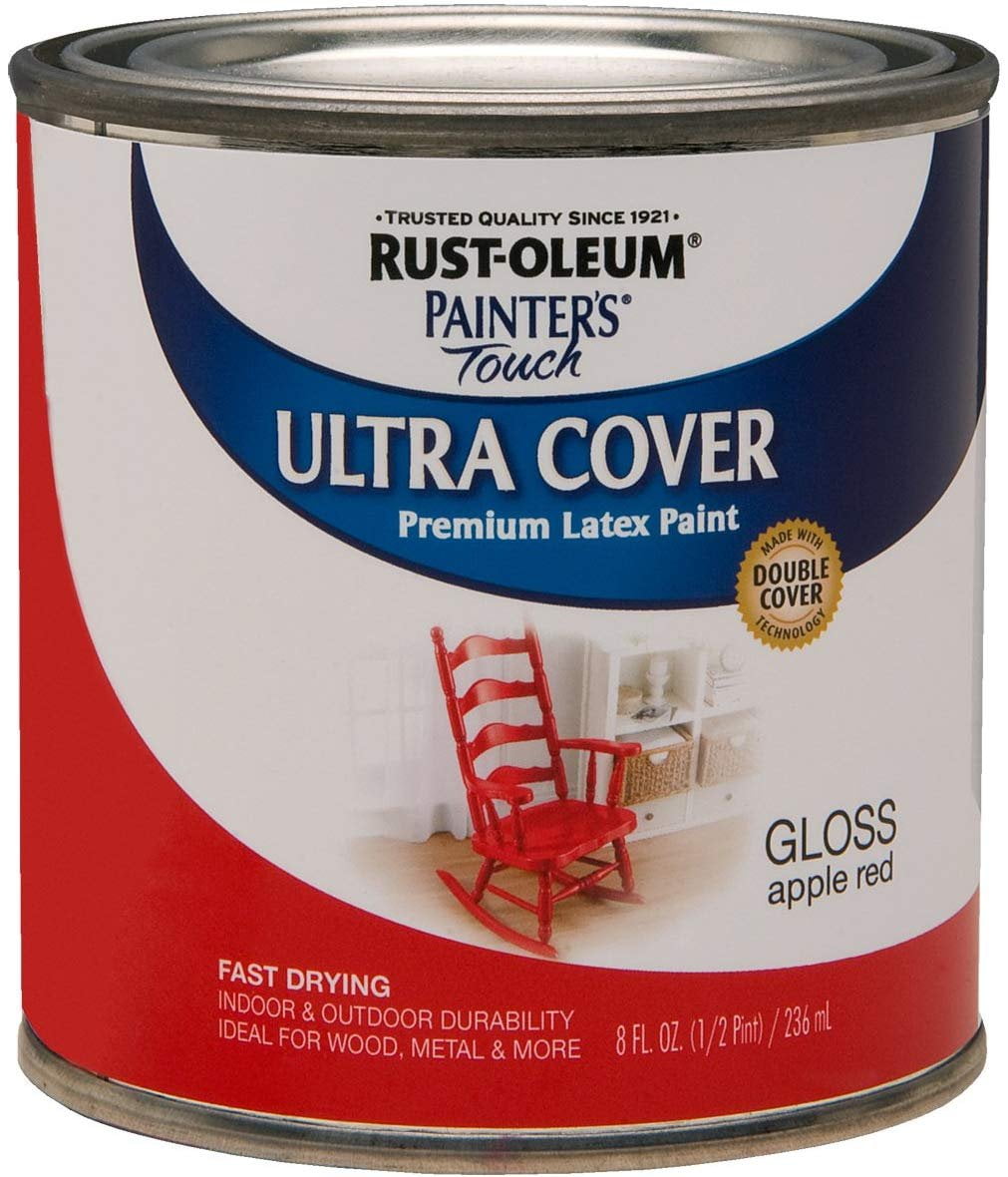 Rust-Oleum Painter's Touch Acrylic Gloss Paint, Apple Red, 1/2 Pint ...