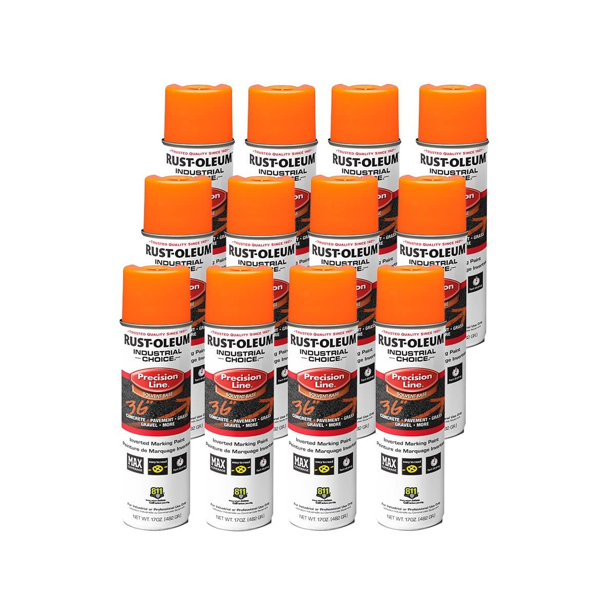 Rust-Oleum 201516-12PK Industrial Choice Inverted Solvent-Based Marking ...
