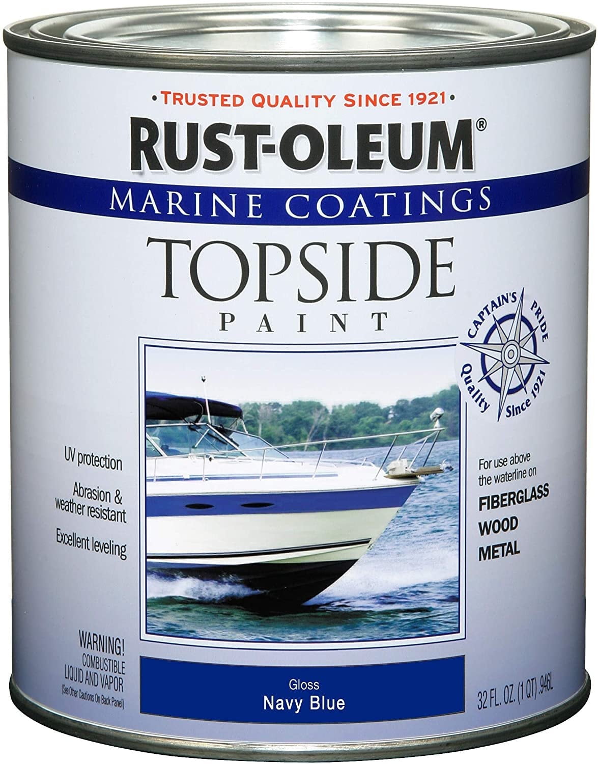 Rust-Oleum 207002 Navy Blue Marine Paint 32 oz for Boat - Walmart.com