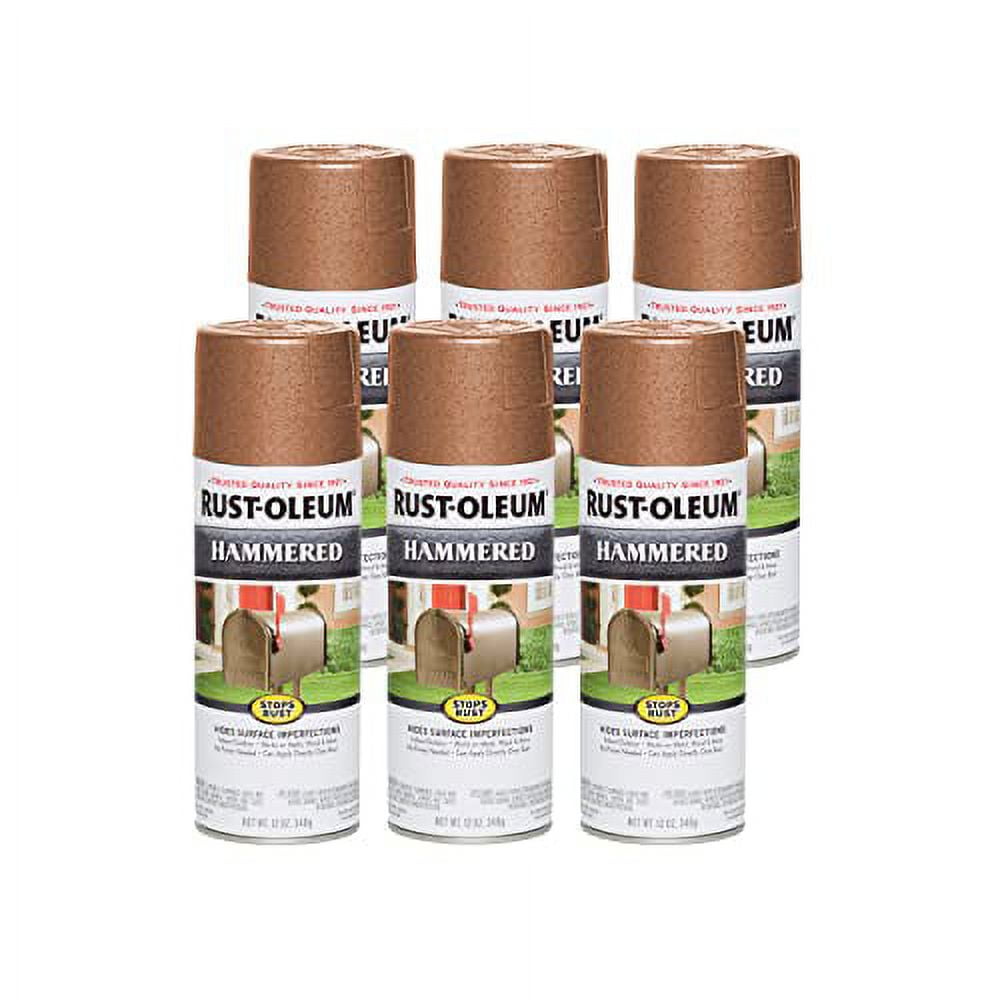 Rust-Oleum 210849-6PK Stops Rust Hammered Spray Paint, 12 oz, Copper, 6 ...