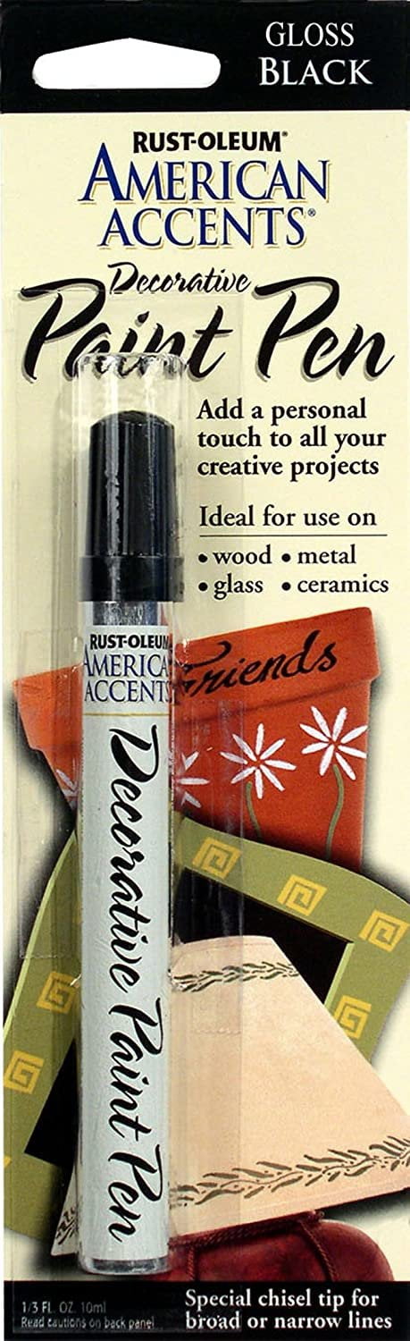 Rust-Oleum 215123 American Accents Satin Decorative Paint Pen, Black, 1 ...