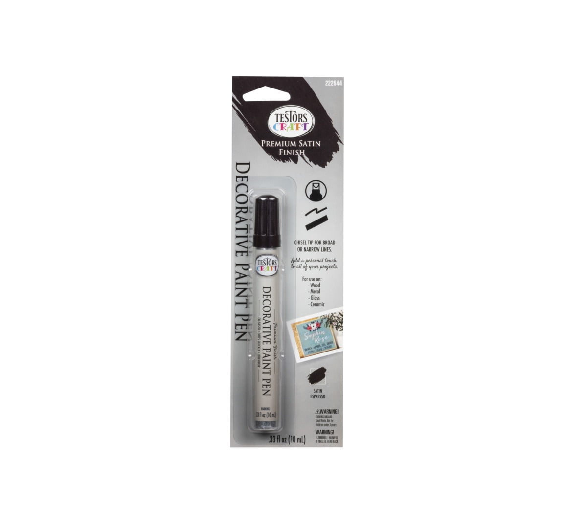 Rust-Oleum 222644 Testors Decorative Paint Pen, Chisel Tip, Espresso ...