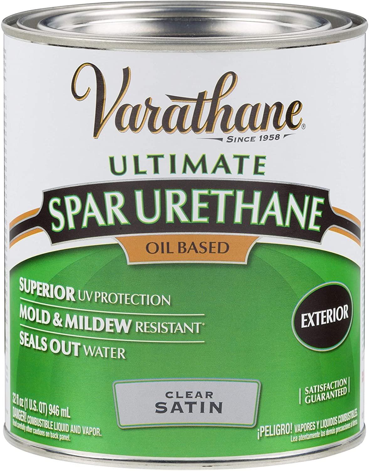 Rust-Oleum 242183H Spar Urethane, 1-Quart, Satin Finish - Walmart.com