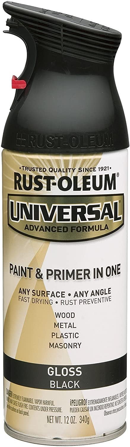 Rust-Oleum 245196-2PK Universal Enamel Spray Paint, 2 Pack, Gloss Black ...
