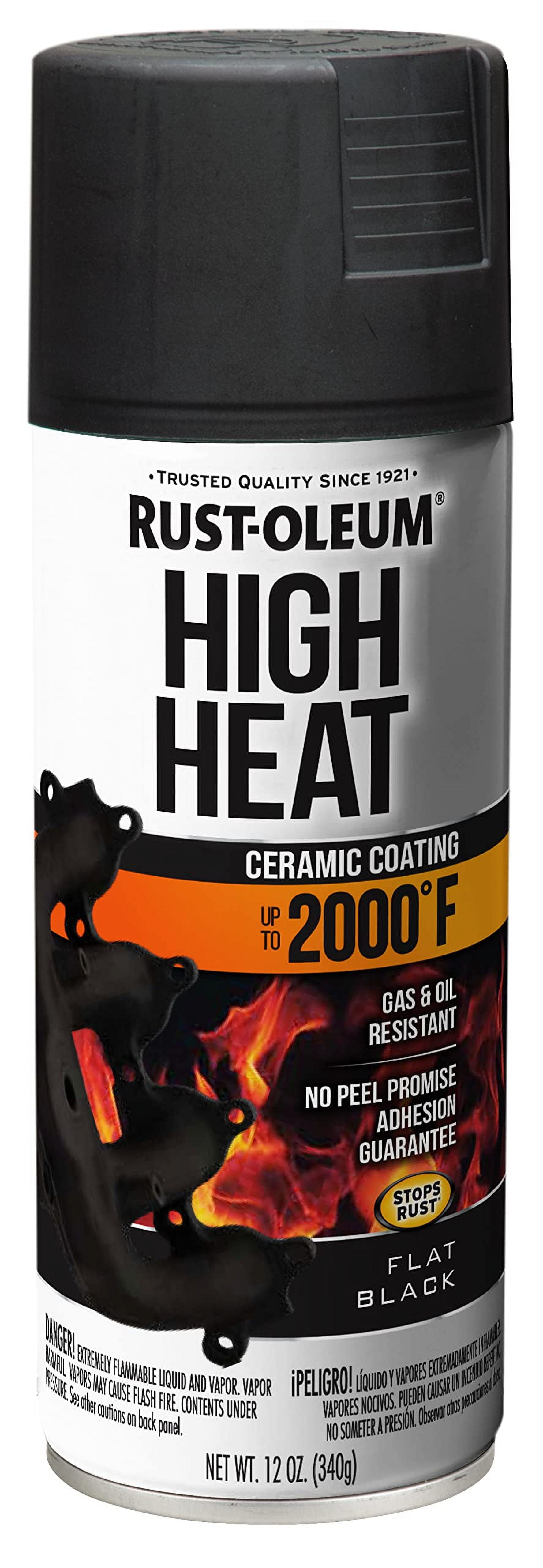 Rust-Oleum 248903 Automotive High Heat Spray Paint, 12 oz, Flat Black ...