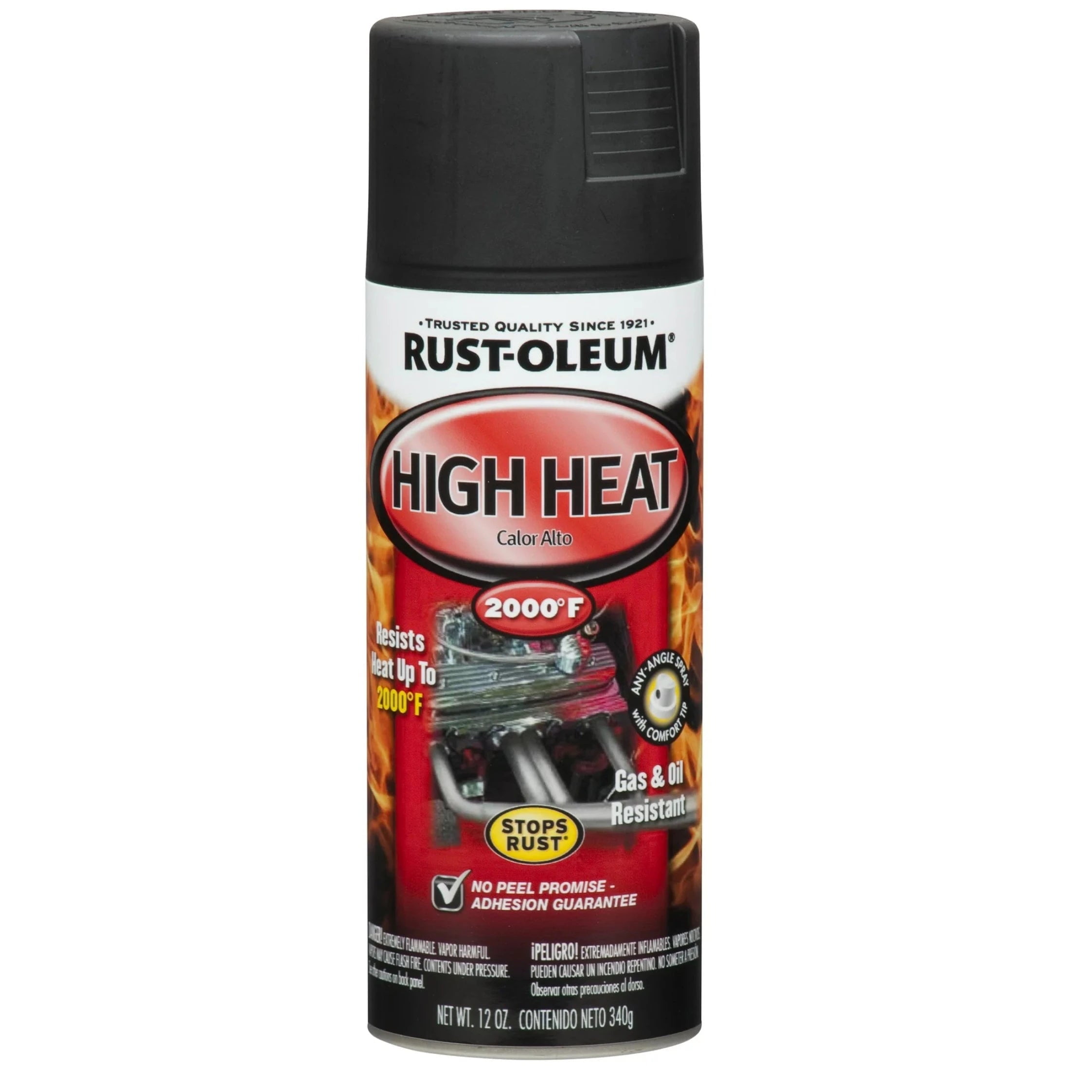 Rust-Oleum 248903 12 oz Can of Flat Black High Heat Enamel Spray Paint ...