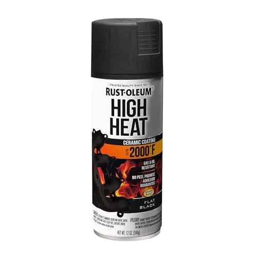 Rust-Oleum 248903 Automotive High Heat Spray Paint, 12 oz, Flat Black ...