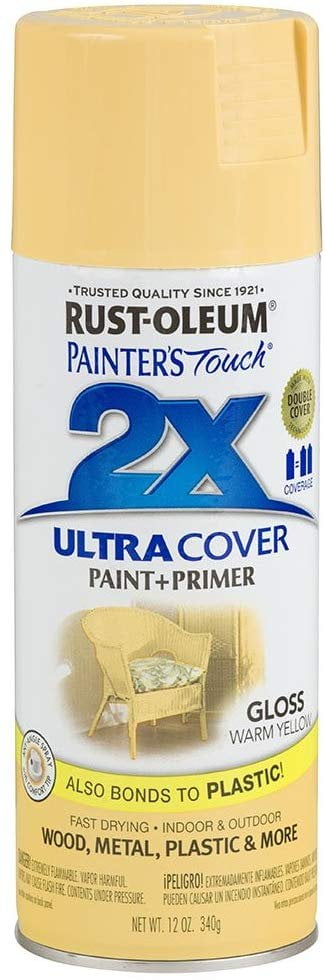 Rust-Oleum 249091, 12-Oz, Warm Yellow, Double Cover, Low Odor, Gloss ...