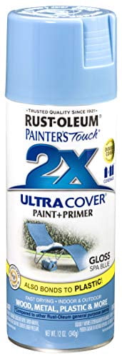 Rust-Oleum 249093 Painter's Touch 2X Ultra Cover, 12 Oz, Gloss Spa Blue ...