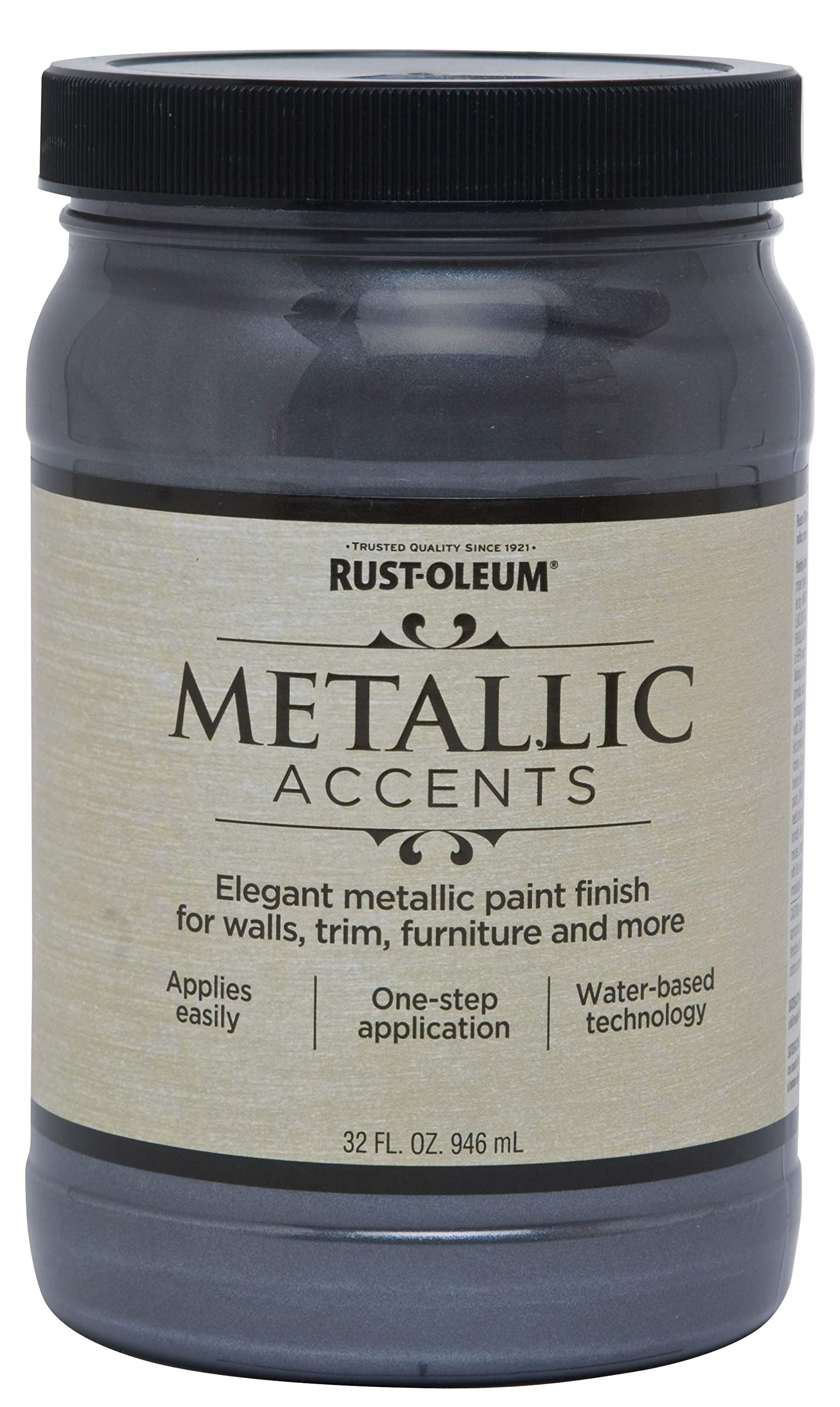 Rust-Oleum 253600 Metallic Accents Paint, Quart, Real Pewter - Walmart.com