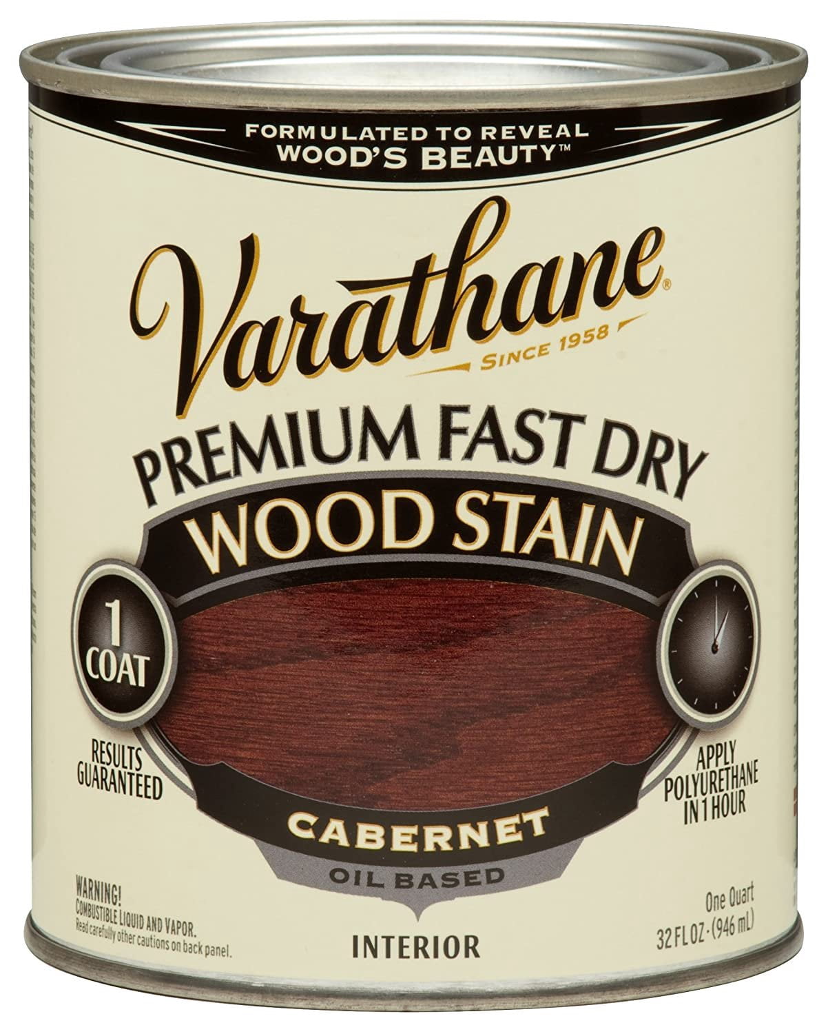 Rust-Oleum 262016 Cabernet Varathane Premium Fast Dry Wood Stain, 1 ...