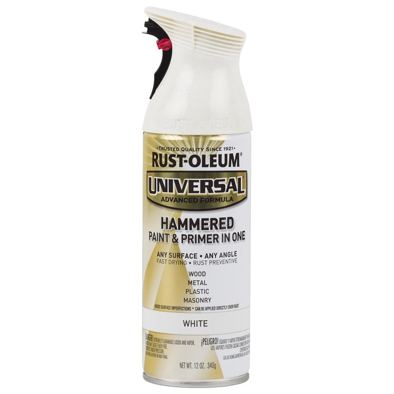 Rust-Oleum 267298 Universal Paint & Primer Hammered Spray Paint, White ...