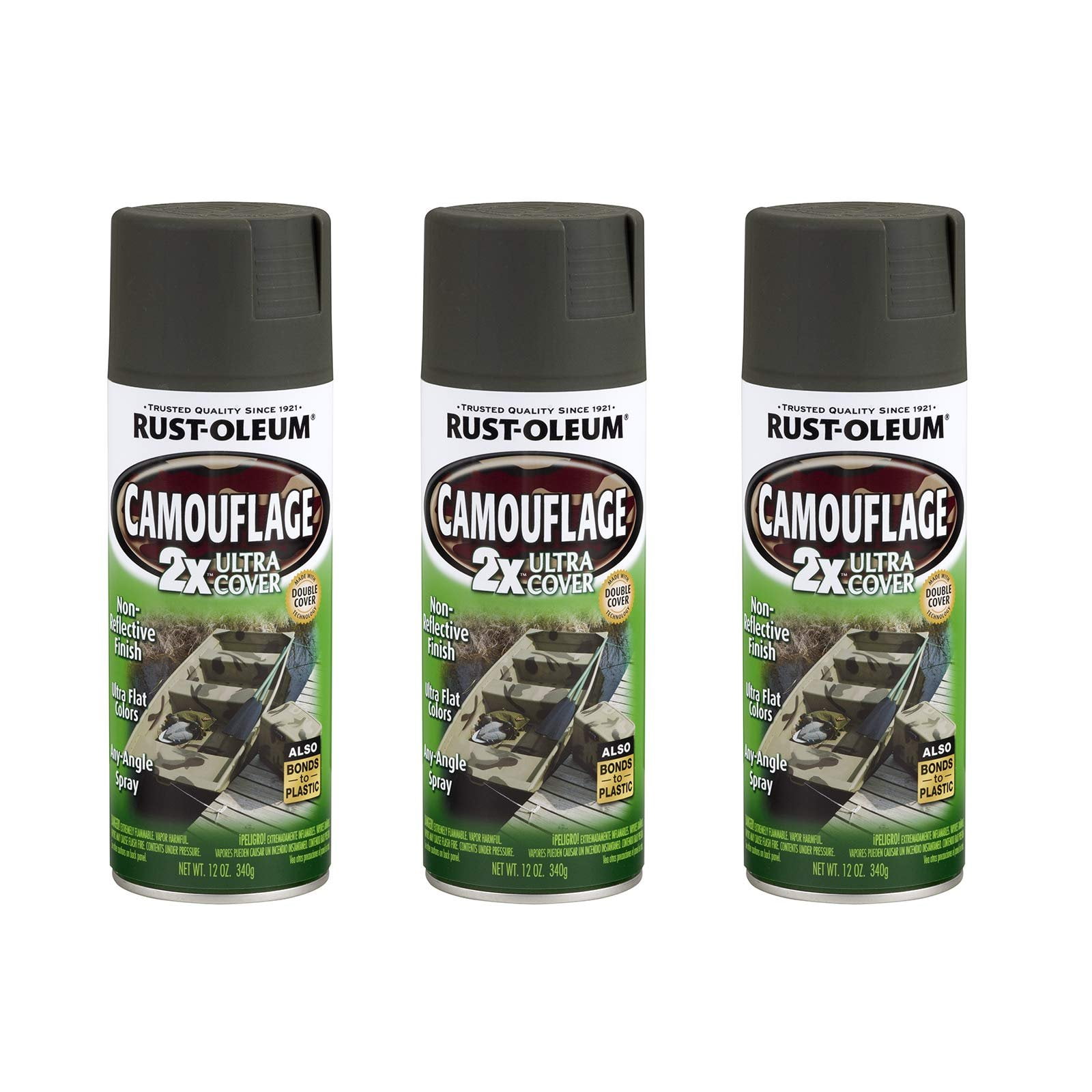 Rust-Oleum 279175-3PK Camouflage 2X Ultra Cover Spray Paint, Deep ...