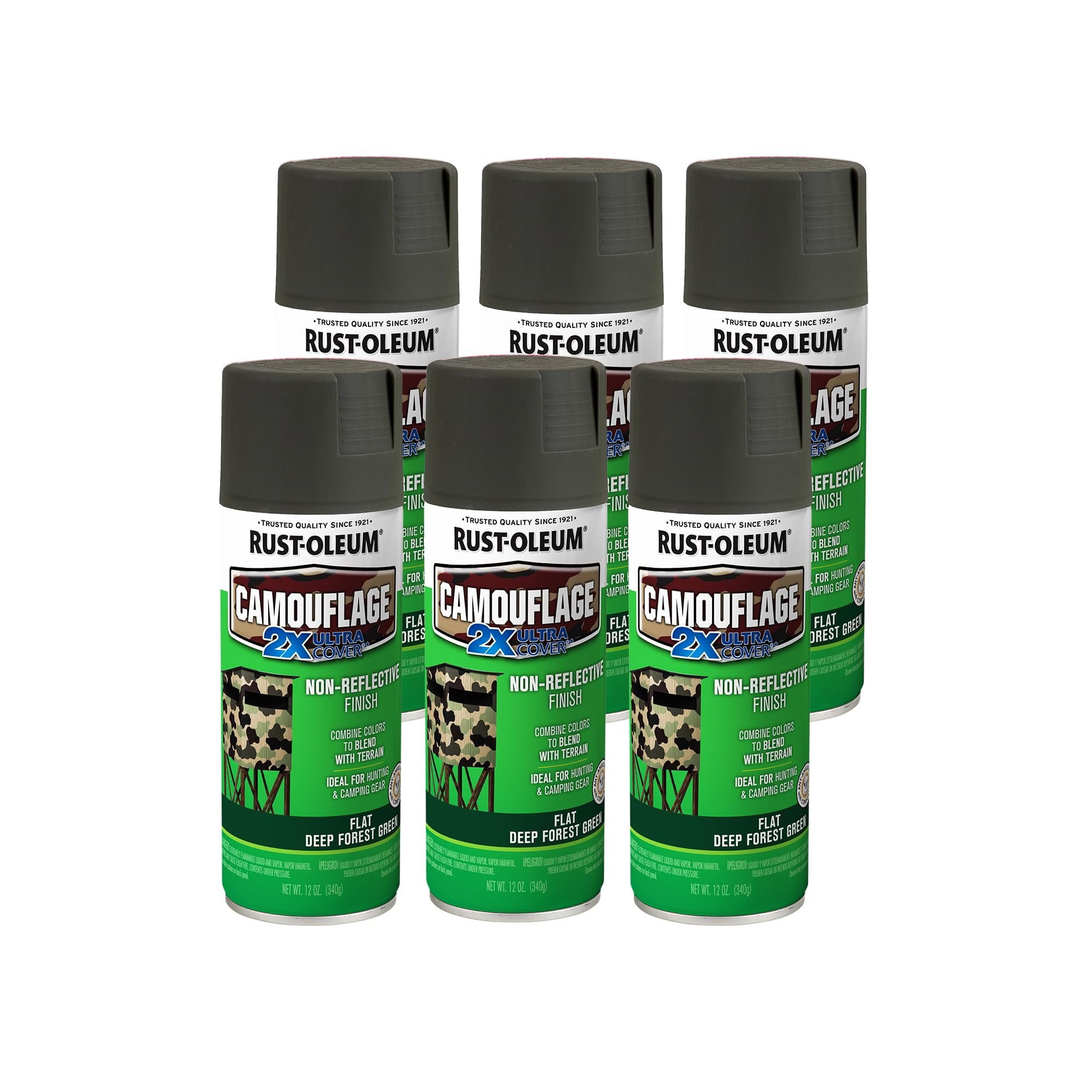 Rust-Oleum 279175-6PK Camouflage 2X Ultra Cover Spray Paint, Deep ...