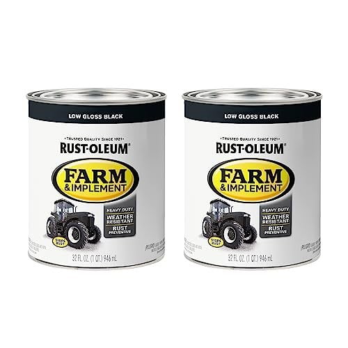 Rust-Oleum 280107-2PK Farm & Implement Enamel Paint, Quart, Low Gloss ...